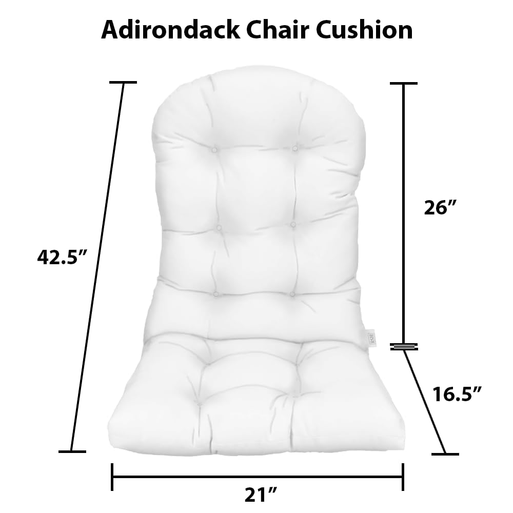 RSH DECOR Indoor Outdoor Single Tufted Adirondack Chair Seat Cushion, (Dash Tropical Green Stripe),42.5'' x 21''