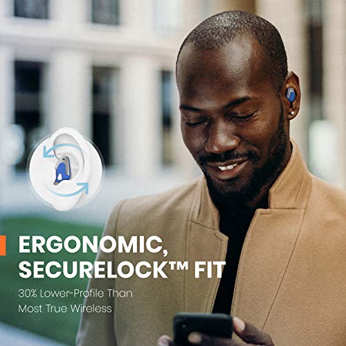 Helix True Wireless Earbuds, Bluetooth 5.0 Headphones, HD Audio with Unrivaled Bass, SecureLock Fit, Auto-Pairing, Hands Free Calling, Blue