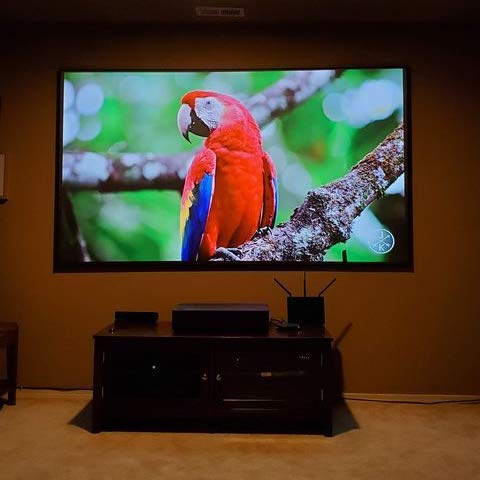 100inch 4k Ultra Short Throw PET Crystal ust CLR Screen 16:9 Ceiling Light Rejecting Projection Screen for Ultra Short Throw Projector Fixed Frame Screen for Home Theater, Boardroom