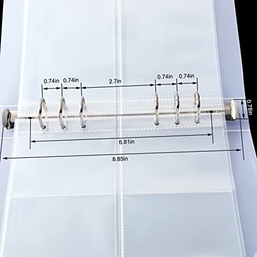 CHENGU Binder Pockets Clear 4 Pocket 2 Pocket 1 Pocket Pouch Document Folders Trading Card Binder Card Sleeves Photo Album Pages for 6 Ring Binder A5 Pocket Sleeves Refill Sheets (30 Pcs)