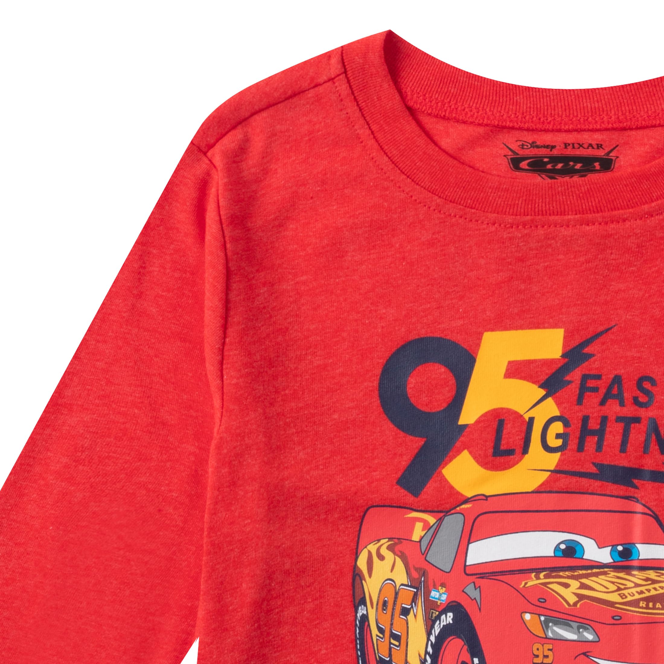 Disney Cars Lightning McQueen Boys Long Sleeve Sweatshirt and Pants Set for Toddlers and Big Kids