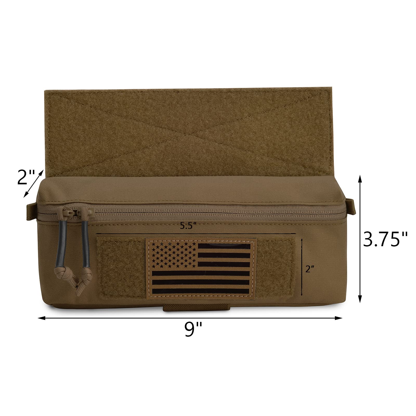 PETAC GEAR Tactical Mini Drop Pouch Fanny Pack Tool Pouch for Tactial vest Chest Rig Coyote Brown