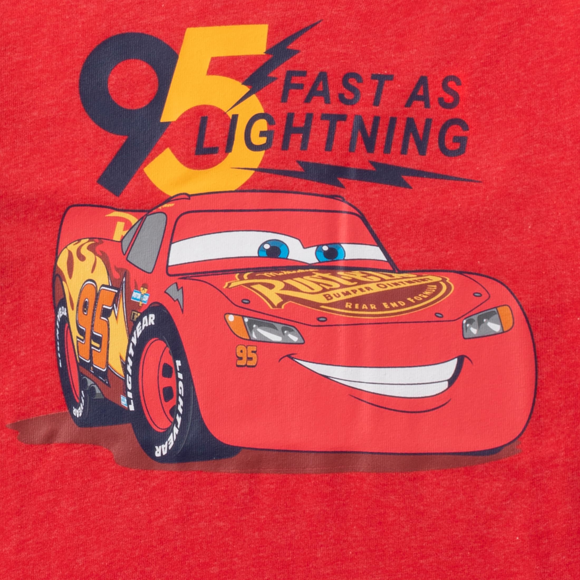 Disney Cars Lightning McQueen Boys Long Sleeve Sweatshirt and Pants Set for Toddlers and Big Kids