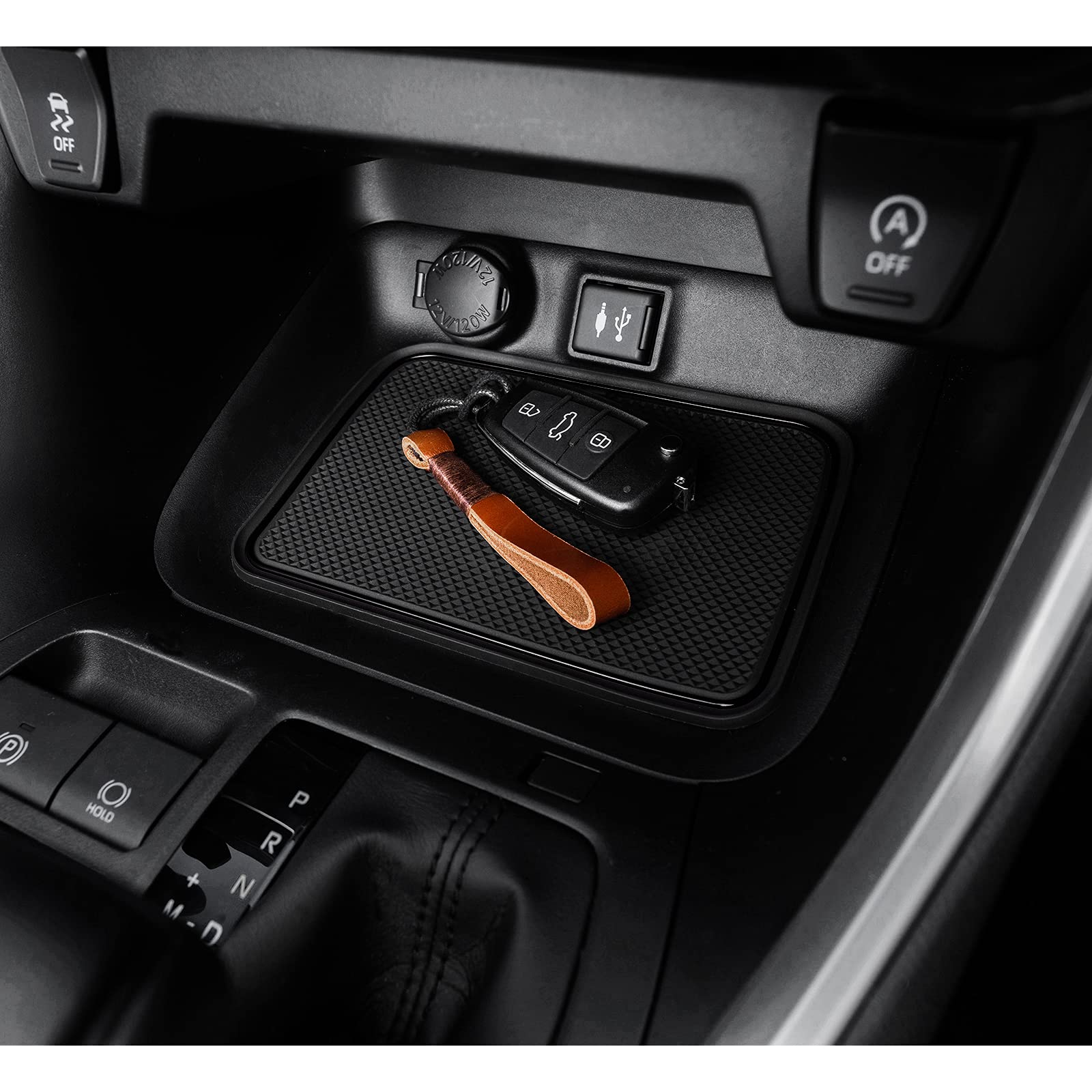 JDMCAR Liner Accessories Compatible with Toyota RAV4 2019-2024 2025 and 2021-2025 RAV-4 Prime, Custom Fit Cup Holder, Center Console, and Door Pockets Inserts Kit (Black Trim) - 15 PC Set