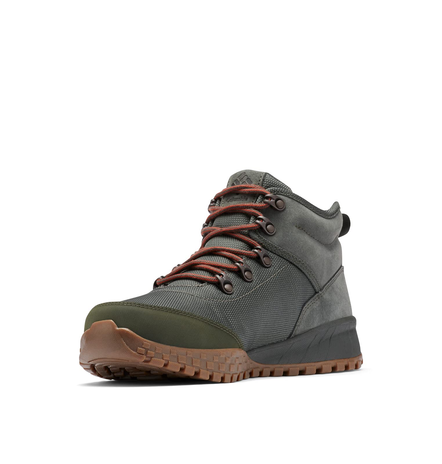 Columbia Men's Fairbanks Mid Hiking Shoe, Gravel/Dark Moss, 10.5
