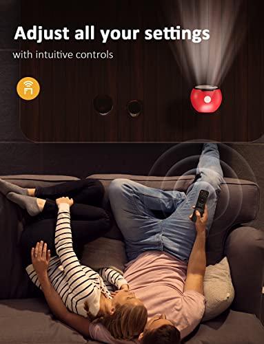 NexiGo Mini Portable Projector, for Cartoon, Kids Gift, 80 ANSI Lumen, Movie Projector, Native 720P Compatible with Full HD 1080P, up to 4K, HDMI, USB Interfaces (Garnet)