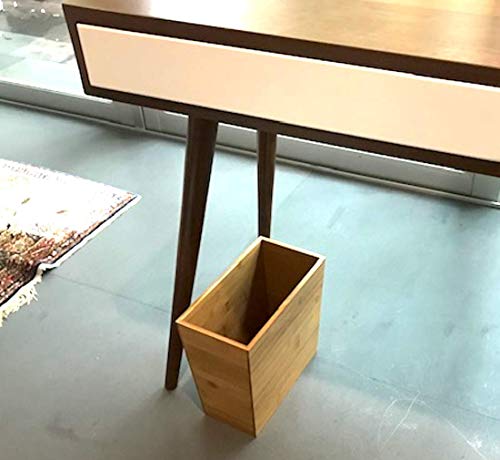 Bamboo Waste Basket | Waste Basket for Bathroom | Waste Basket for Office | Great Office Trash Cans for Near Desk | Bathroom Trash Can | Bedroom Trash Can | Trash Can Small Wastebasket Bamboo Decor (1, 10,6" x 5.75" x 10")