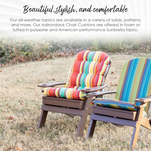 RSH Décor Outdoor Single Tempotest Foam Adirondack Chair Cushion Weather Resistant, (Classic Hunter Green)