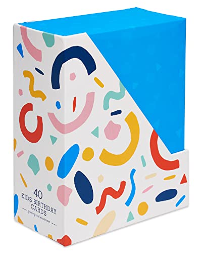 American Greetings Deluxe Kids Birthday Card Assortment, Bright and Cheerful Designs (40-Count)