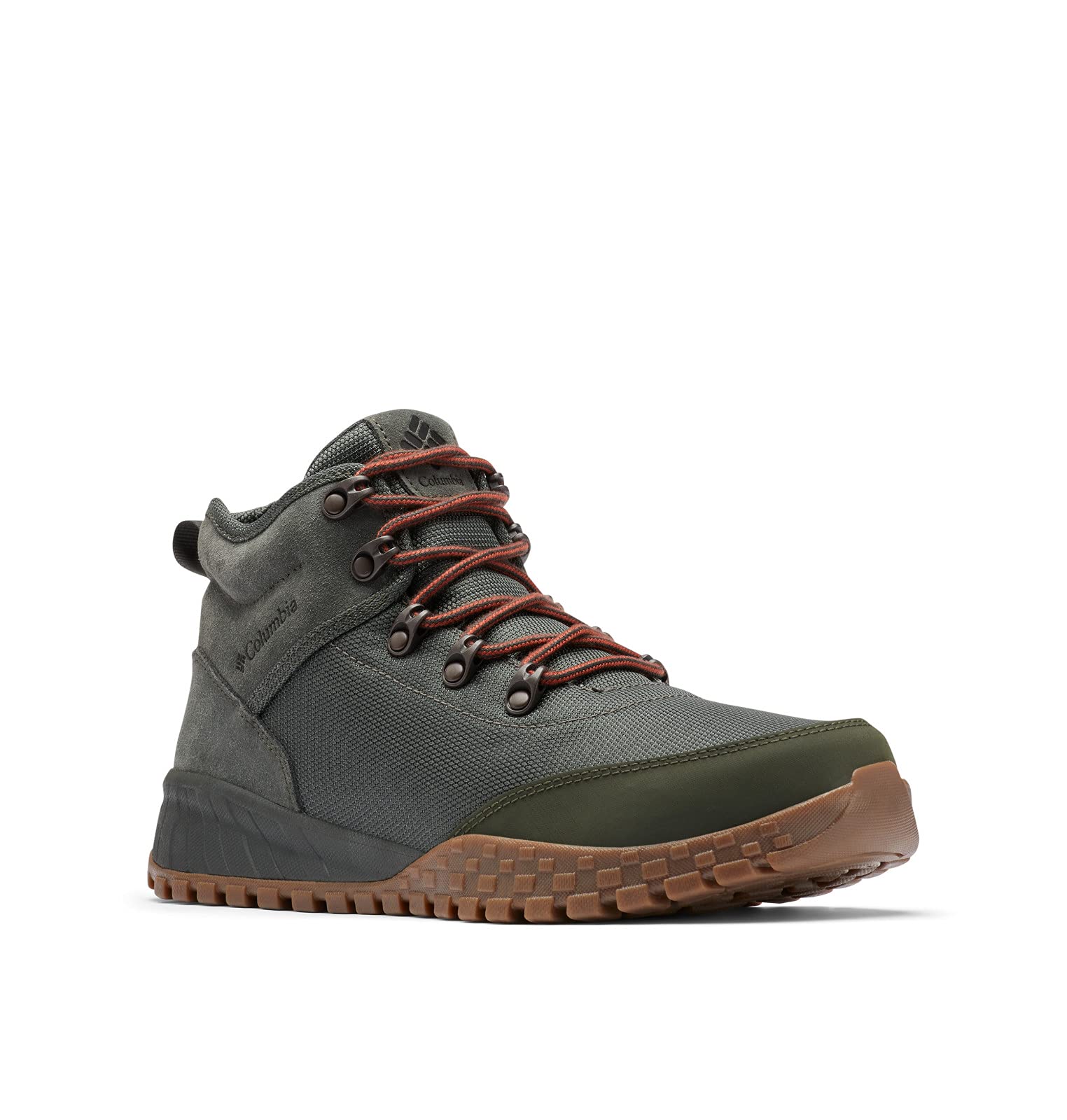 Columbia Men's Fairbanks Mid Hiking Shoe, Gravel/Dark Moss, 10.5