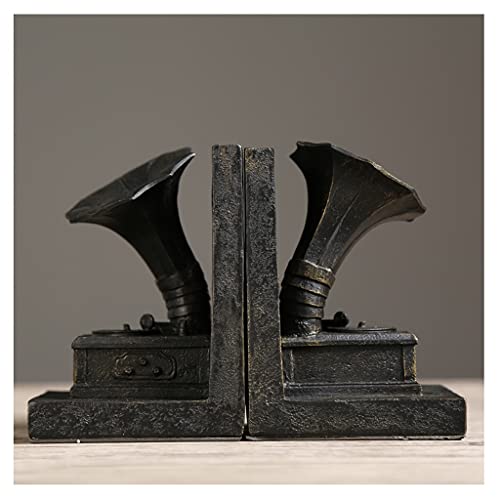 Book Ends for Shelves Bookends Creative Retro Bookend Bookshelf Resin Heavy Books Anti-Slip Book Ends Home Office Phonograph Decorative Book Stoppers Office Book Stand