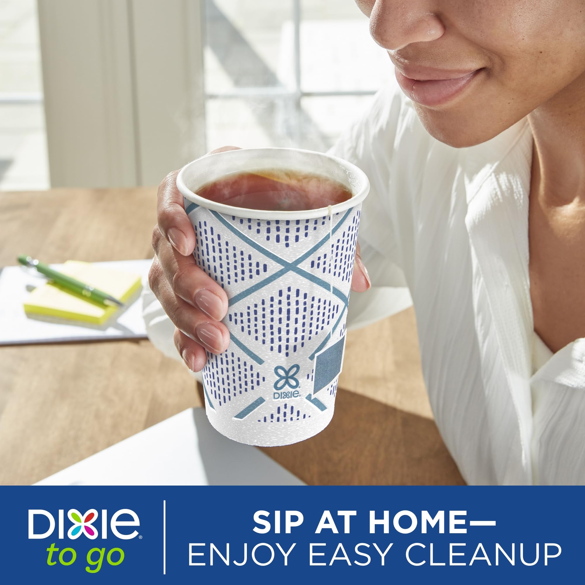 Dixie to Go Disposable Hot Beverage Paper Coffee Cups with Lids, 12 Oz, 156 Count, Assorted Designs