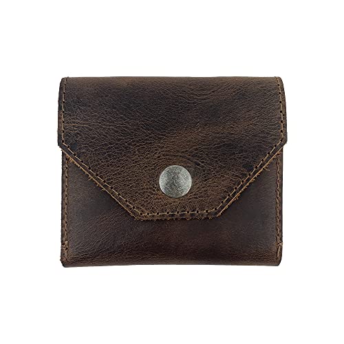 Hide & Drink, Leather Short Wallet, Holds Up to 3 Cards Plus Folded Bills & Coins, Cash Organizer, Accessories, Handmade Includes 101 Year Warranty :: Bourbon Brown