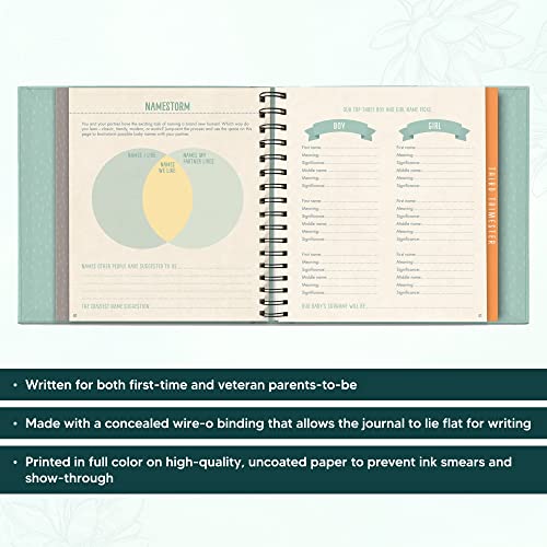 Guided Pregnancy Journal by Studio Oh! - Bump for Joy - 9" x 9" - Beautifully Illustrated Hardcover Journal with Storage Pockets Creates a Keepsake of Maternity Memories
