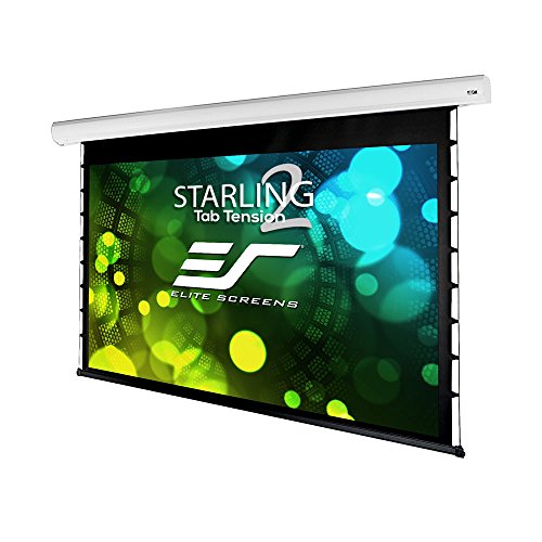 Elite Screens Starling Tab-Tension 2, 120" 16:9, 12" Drop, Tensioned Electric Motorized Projector Screen, STT120XWH2-E12