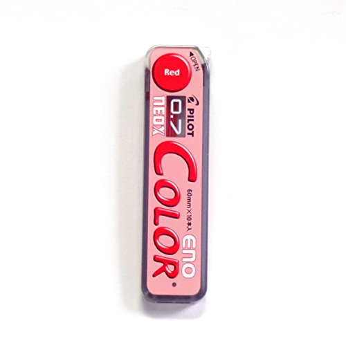 Pilot Color Eno Red Set, 0.7mm Mechanical Pencil + Mechanical Pencil Lead 0.7mm, Red, 10 Leads(Japan Import)