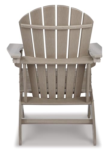 Signature Design by Ashley Sundown Treasure Outdoor Patio HDPE Adirondack Chair, Light Brown