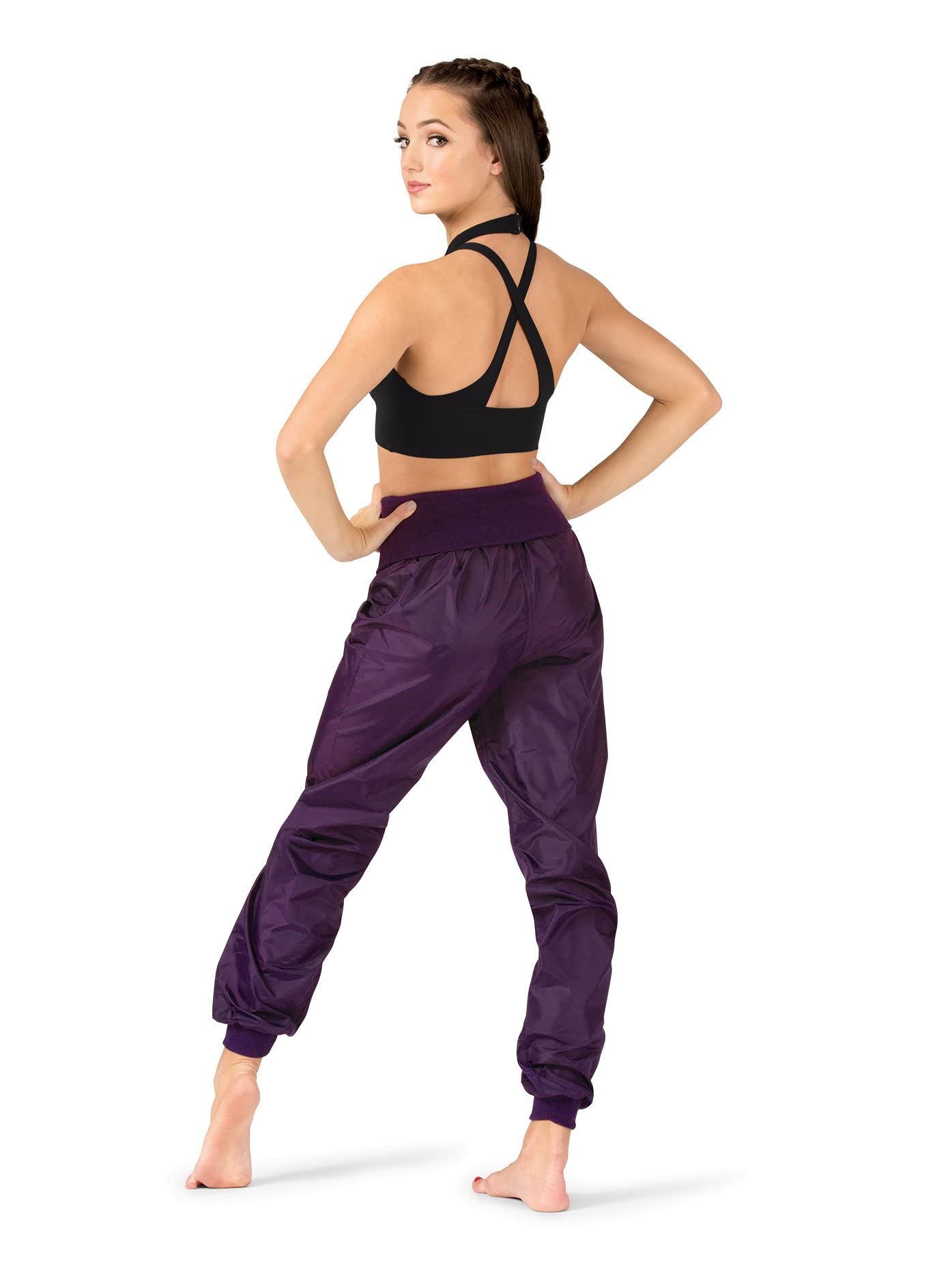 SANSHA Adult High Waist Garbage Bag Dance Pants Black 3 L0108N