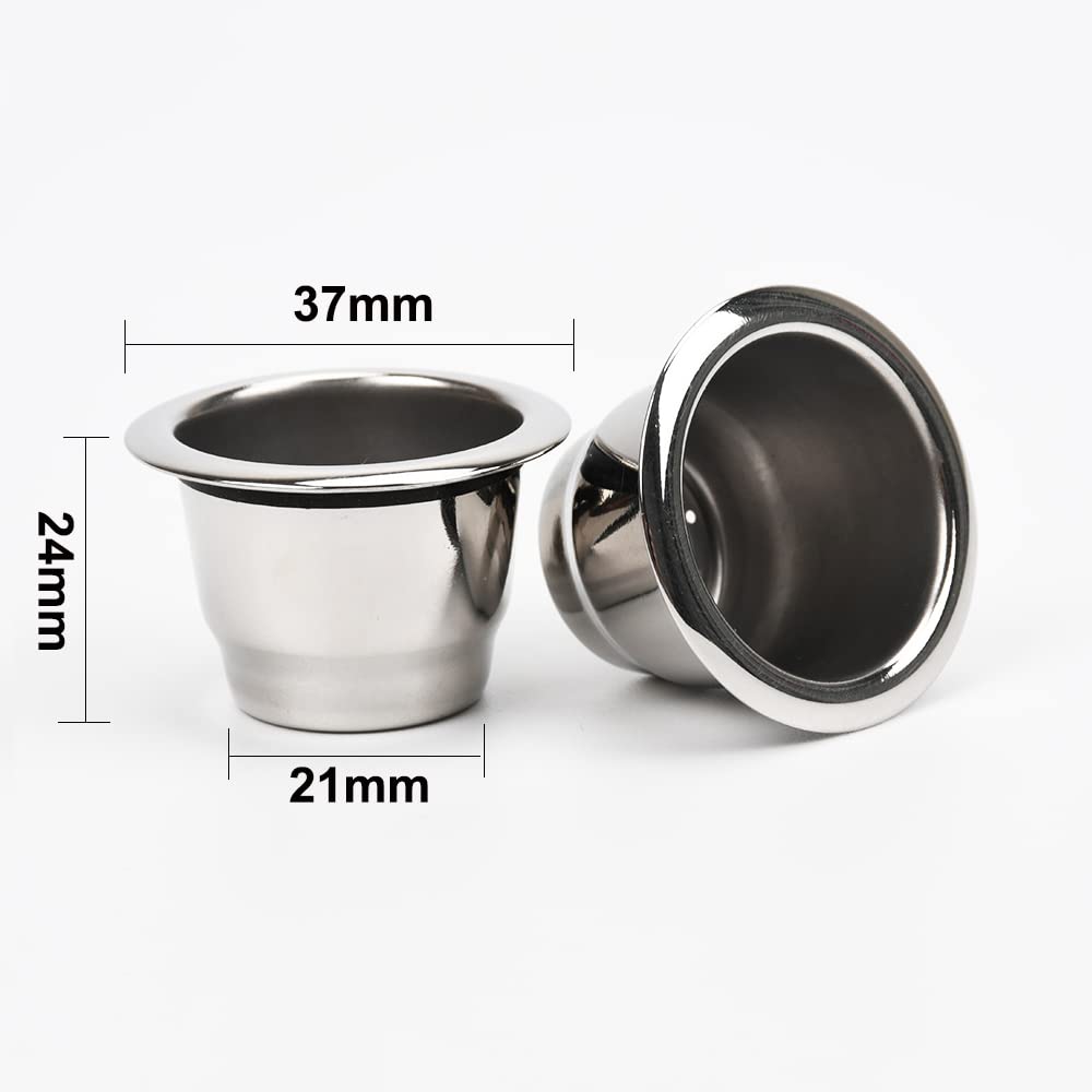 Reusable Capsules for Nespresso OriginalLine, 6pcs Refillable Espresso Pods Stainless Steel Coffee Pods Compatible for Nespresso Original Line Machines (6 Cups + 200 Lids)