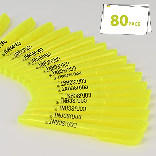 highlighters 80 pack, yellow highlighter,Chisel Tip Highlighter Pens, Non-toxic Odorless Quick-drying Markers for Multipurpose, Fade resistant, for classrooms and offices,A good gift for children