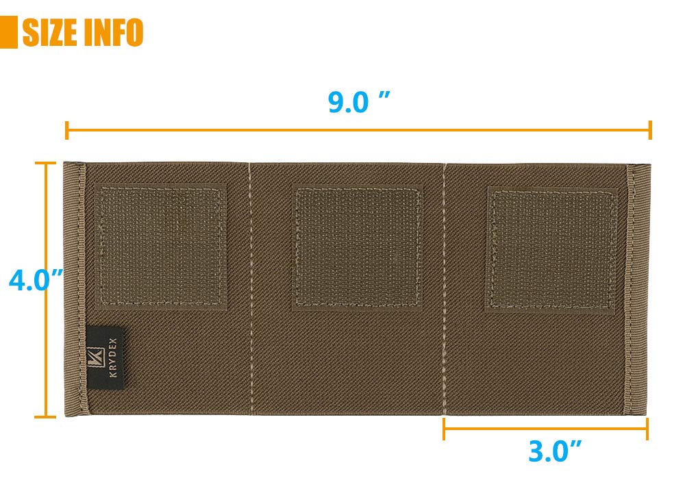KRYDEX Triple 5.56 Magazine Holder Elastic Mag Holder with Hook Fasteners for MK3 and MK4 Chest Rig (Coyote Brown)