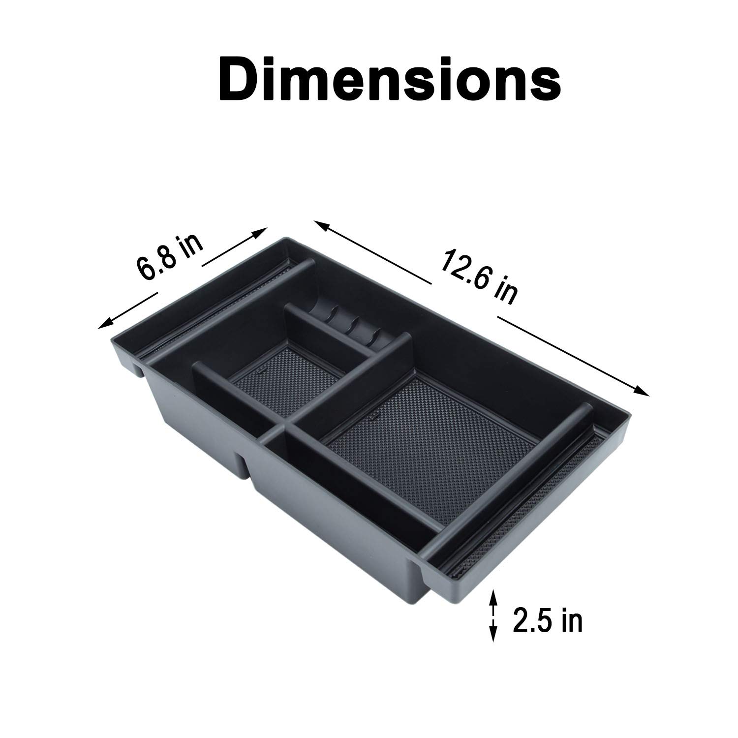 JKCOVER Center Console Organizer Tray Compatible with (2019-2023 2024) Chevy Silverado 1500/GMC Sierra 1500 and 2020-2024 Silverado/Sierra 2500/3500 HD - Full Console w/Bucket Seats ONLY,Black trim