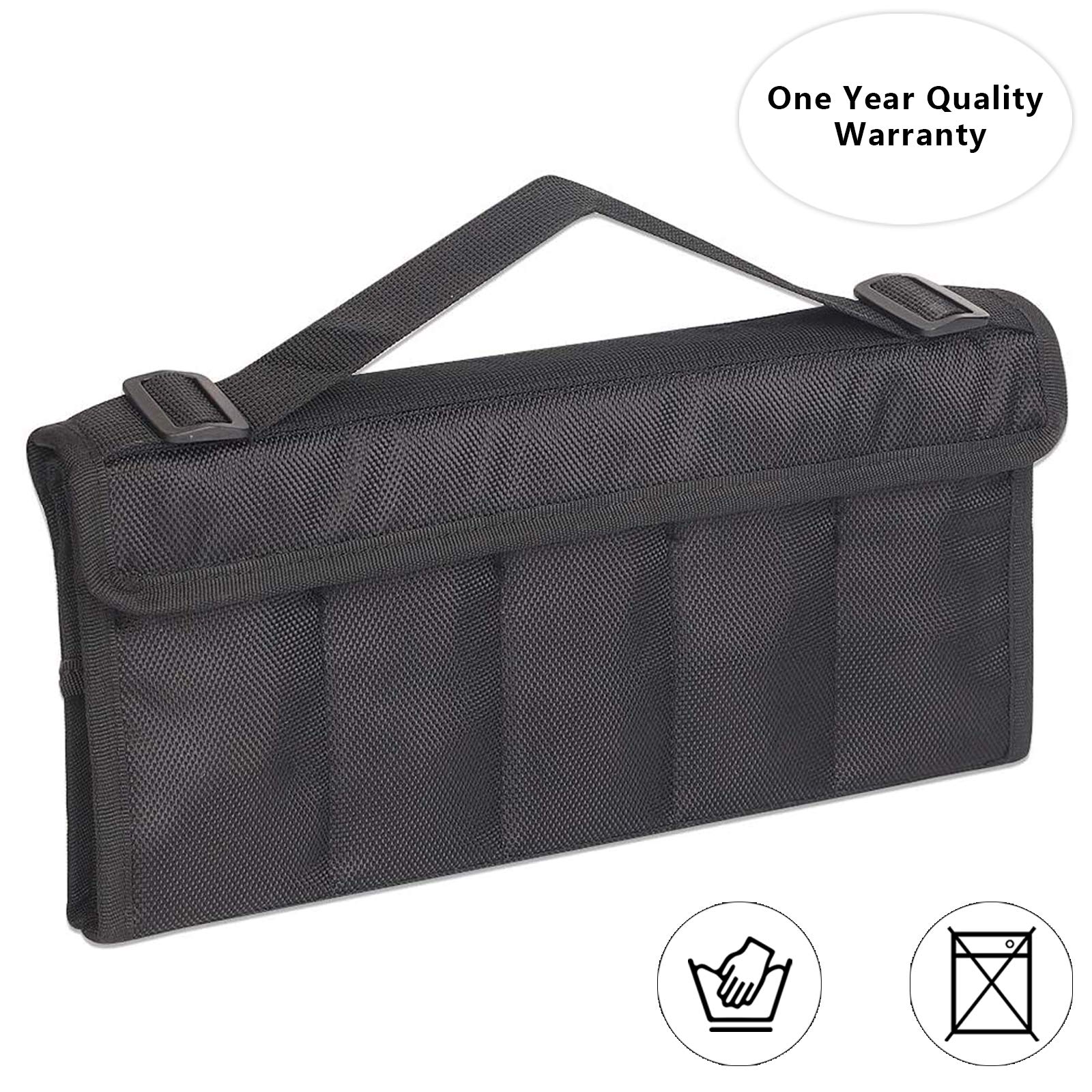 Pocket Knife Display Case, Pocket Knife Roll, Durable Folding Knife Storage Case, Small Knife Holder Carrier Organizer With 10 Slots, Heavy Duty Oxford Fabric, Magic Tape Closure (Black)