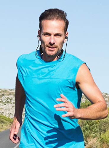Toshiba Neckband Bluetooth Headphones | Wireless Bluetooth Earbuds | Bluetooth Neckband Headset w/Deep Base | 65FT Working Range | Water/Sweat Resistant | 8-10 Hours Music & Talk Time | RZE-BT600E(K)