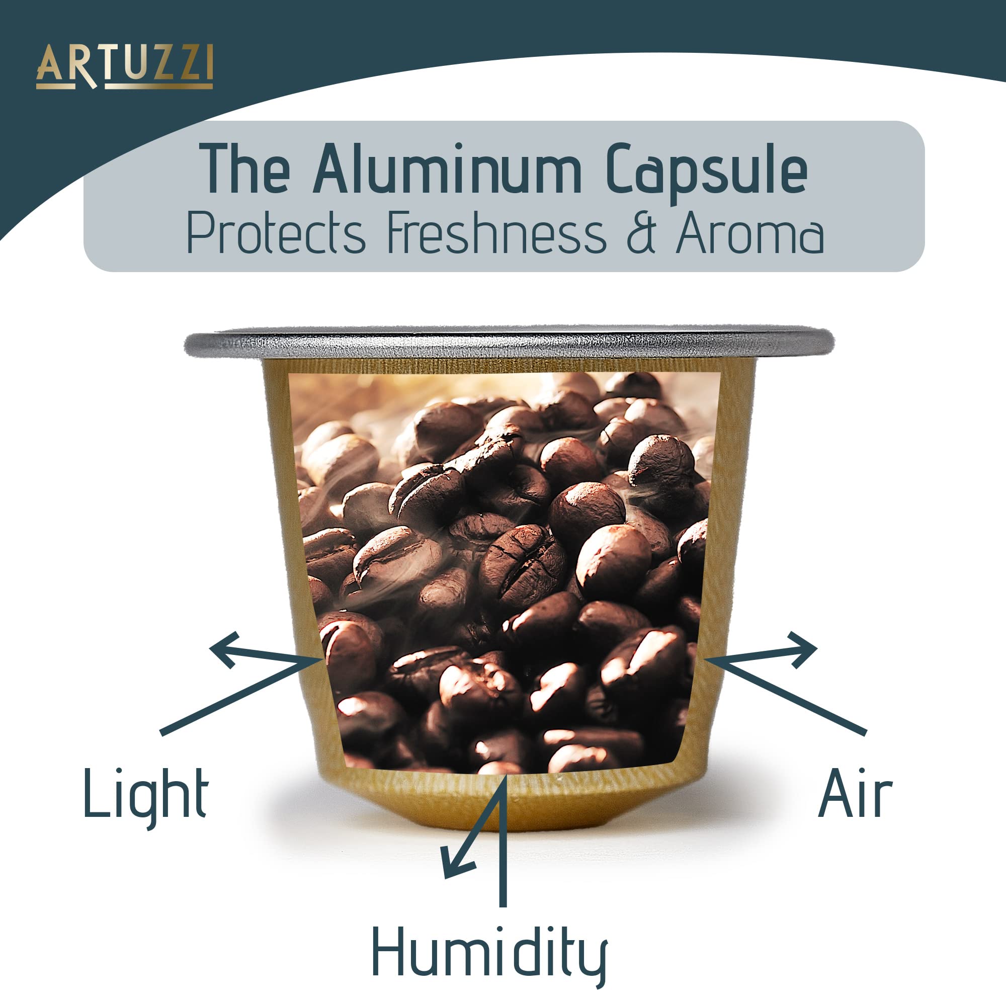 Artuzzi 60ct Compatible Nespresso Pods | Cookie, Almond, Hazelnut Flavored Pods for Original Nespresso | Italian Espresso I Aluminum & Recyclable