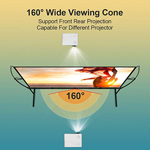 Projector Screen with Stand Foldable Portable Movie Screen 100 Inch(16:9), HD 4K Double Sided Projection Screen Indoor Outdoor Projector Movies Screen for Home Theater (100 Inch) …