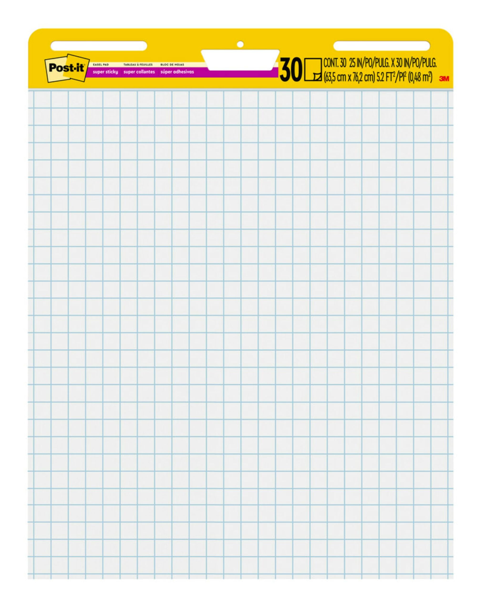 Post-it Super Sticky Easel Pad, 25 x 30 Inches, 30 Sheets/Pad, 2 Pads (560), Large White Grid Premium Self Stick Flip Chart Paper, Super Sticking Power