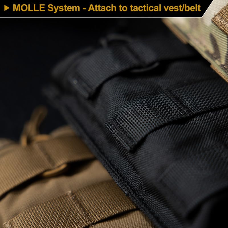 OneTigris Tactical Magazine Pouch, MOLLE Double Mag Pouches for M4 M16 Pmag G36 .223REM Stanag Lancer L5 FAB Ultimag Hexmag HX, Black DD09