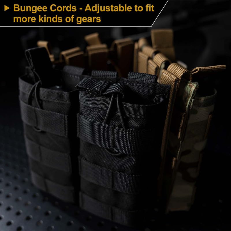 OneTigris Tactical Magazine Pouch, MOLLE Double Mag Pouches for M4 M16 Pmag G36 .223REM Stanag Lancer L5 FAB Ultimag Hexmag HX, Black DD09