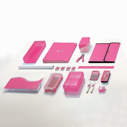 Index Card Holder Pink, 3x5 Note Flash Card Organizer Case, Index Card File w/ flip top, Notecard Recipe, Holder, Holds 250 Cards, Also Available in Purple, Red, Green, Blue, Grey (1 PC) - By Enday