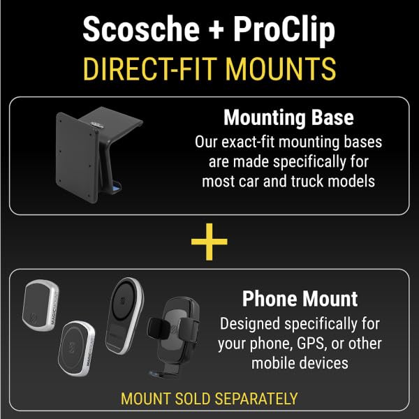 Scosche PC834492 ProClip Console Mount Compatible with 2010-2023 Toyota 4Runner SUVs (Mounting Base Only)