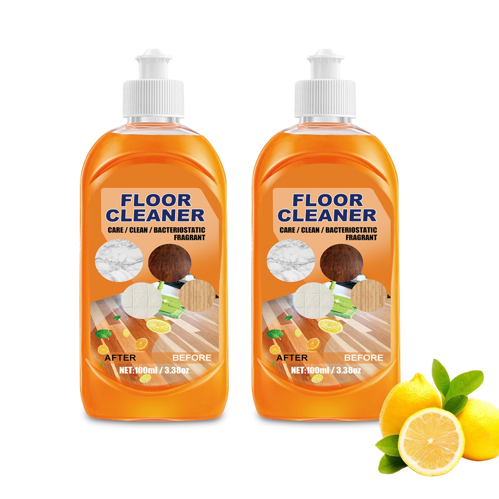 iekufes Momeng Floor Cleaner Orange, Multipurpose Floor Cleaner for Wood, Momeng Floor Cleaner, Powerful Decontamination Floor Cleaner, Multipurpose Floor Cleaner for Wood, Tile Floors (2 Pcs)