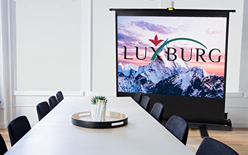 LUXBURG 60" 139x75 cm Full HD 3D Portable Freestanding Floor Pull-up Projector Projection Screen - Matt White Screen 16:9 (60"x29") with Carry case!