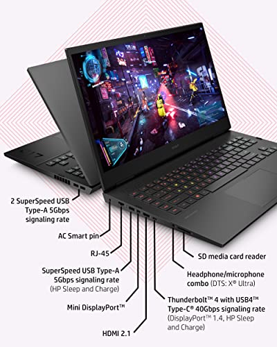 HP OMEN 17-inch Laptop, Intel Core i7-12700H, NVIDIA GeForce RTX 3060, 16 GB RAM, 512 GB SSD, Windows 11 Home (17-ck1010nr, Shadow Black Aluminum)