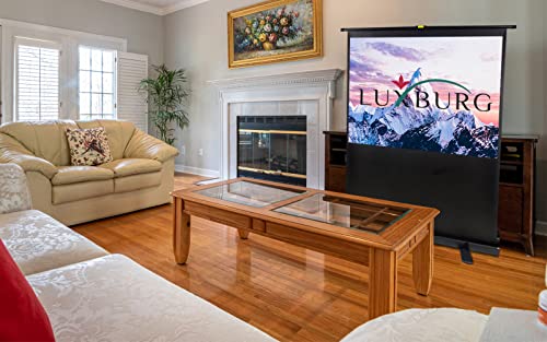 LUXBURG 60" 139x75 cm Full HD 3D Portable Freestanding Floor Pull-up Projector Projection Screen - Matt White Screen 16:9 (60"x29") with Carry case!