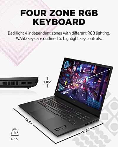 HP OMEN 17-inch Laptop, Intel Core i7-12700H, NVIDIA GeForce RTX 3060, 16 GB RAM, 512 GB SSD, Windows 11 Home (17-ck1010nr, Shadow Black Aluminum)