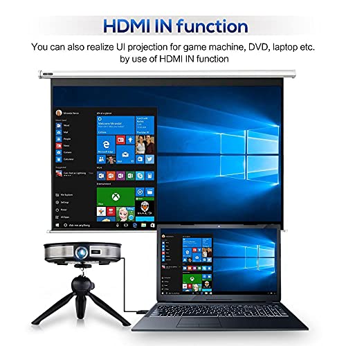 Thick Portable DLP Mini Projector 12000mAh Battery 1280x720P Android WiFi -Compatible Support 1080P 4K