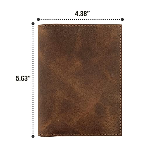 Hide & Drink, Double Passport Organizer with Card Slots, Bifold Passport Case, Rustic Card Holder, Travel Accessory, Full Grain Leather, Handmade, Bourbon Brown