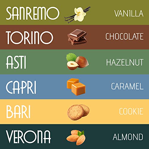 Artuzzi 120ct Flavored Espresso Pods for Nespresso Original Machines | Caramel Chocolate Vanilla Cookie Almond Hazelnut I Italian Coffee Capsules Aluminum & Recyclable