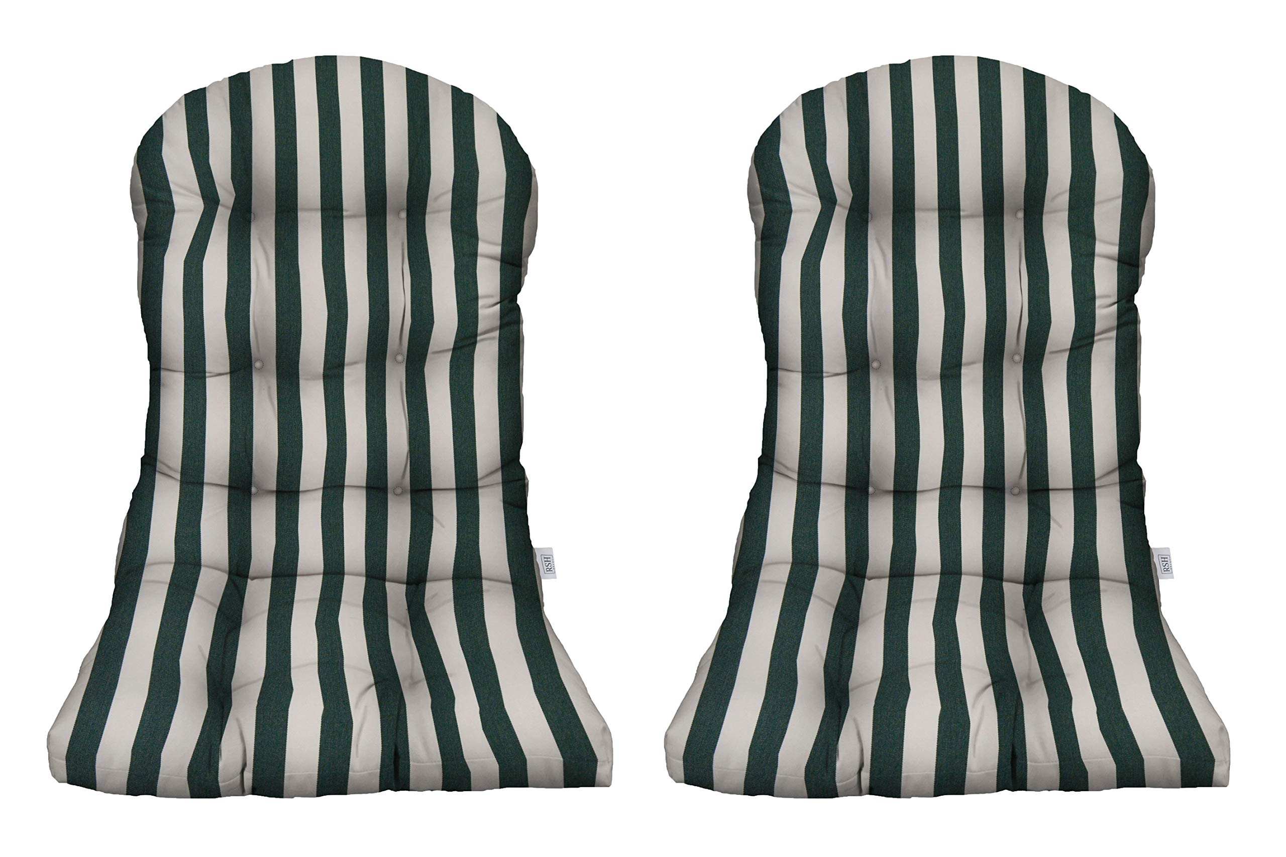 RSH DECOR: Sunbrella Tufted Adirondack Chair Cushions Set of 2 | Sunbrella Performance Fabric | 42.5” x 21” | Water and Fade-Resistant | Outdoor Cushions for Patio Furniture | Mason Forest Green