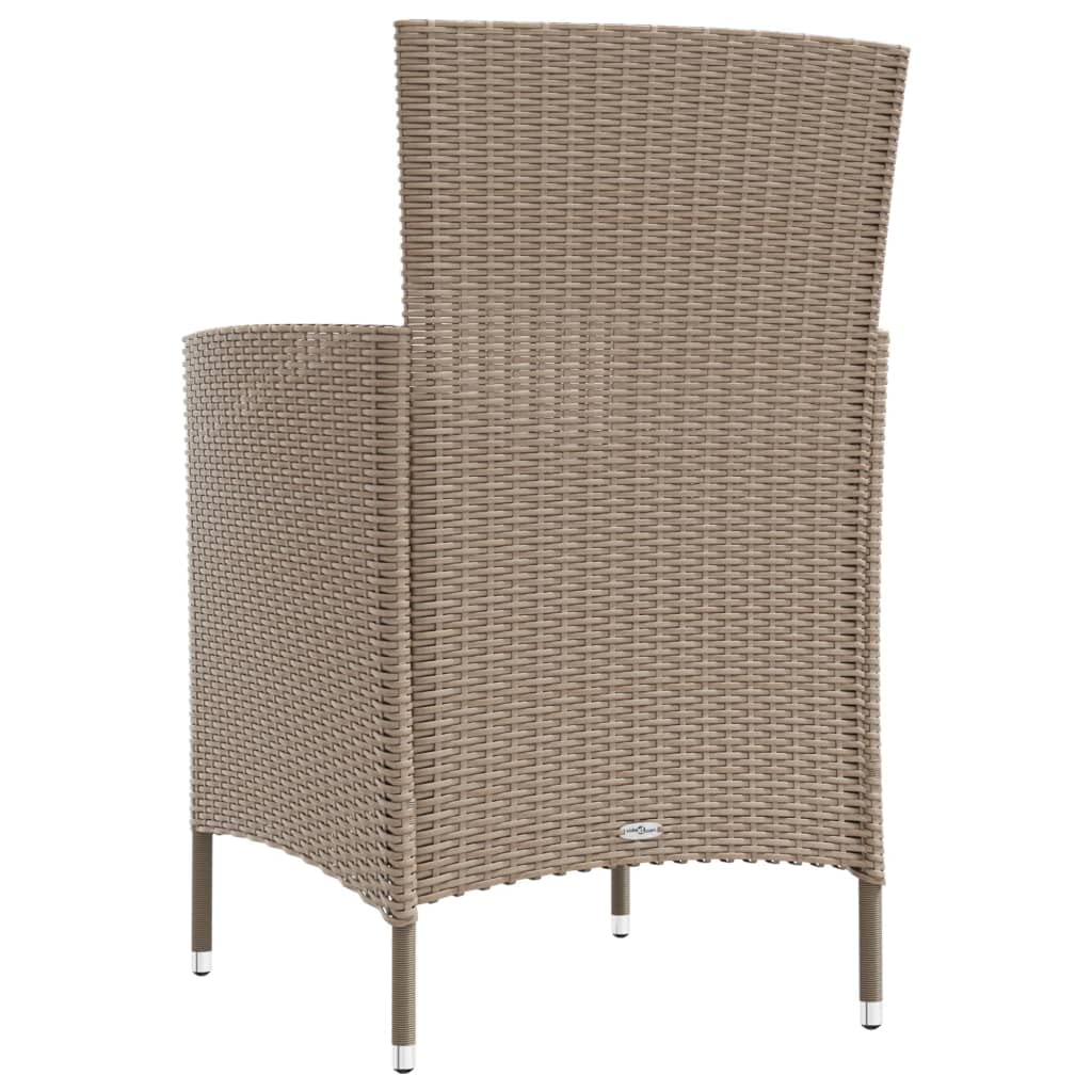 WHOPBXGAD Patio Chairs Deck Chairs Set of 2,Adirondack Rocking Chair,Designed for Sports, Backyard, Cabana, Deck, Patio, Beach, picnics,with Cushions 2 pcs Poly Rattan Beige
