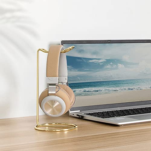 WANGFUFU Metal Gaming Headphone Stand Desktop Headset Hanger Base for All Headphones Size Desktop PC Game Earphone Accessories Headset Holder for Desk Metal Rose Gold