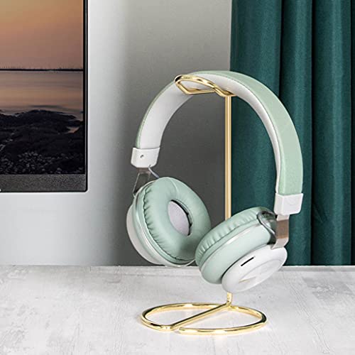 WANGFUFU Metal Gaming Headphone Stand Desktop Headset Hanger Base for All Headphones Size Desktop PC Game Earphone Accessories Headset Holder for Desk Metal Rose Gold