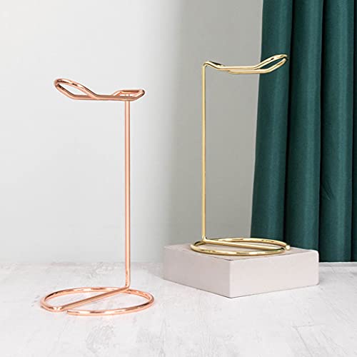 WANGFUFU Metal Gaming Headphone Stand Desktop Headset Hanger Base for All Headphones Size Desktop PC Game Earphone Accessories Headset Holder for Desk Metal Rose Gold
