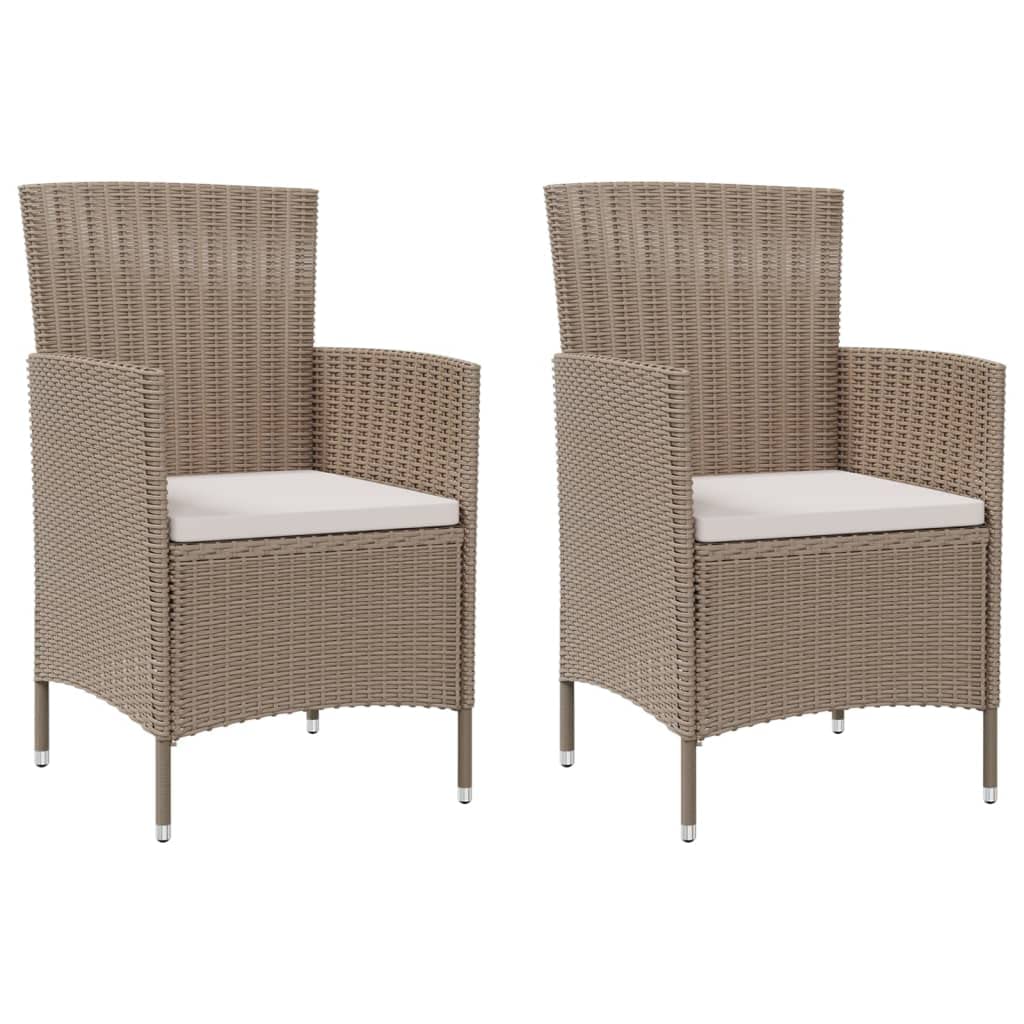 WHOPBXGAD Patio Chairs Deck Chairs Set of 2,Adirondack Rocking Chair,Designed for Sports, Backyard, Cabana, Deck, Patio, Beach, picnics,with Cushions 2 pcs Poly Rattan Beige