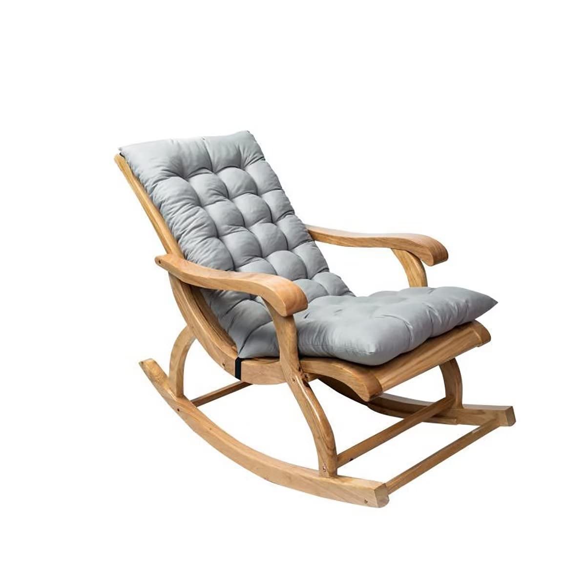 TESICA Rocking Chair Cushion with Ties Non Slip Adirondack Chair Cushion Patio Chair Cushions Rocking Chair Cushions High Back Chair Cushions for Garden Indoor Outdoor, Grey, 47x20in
